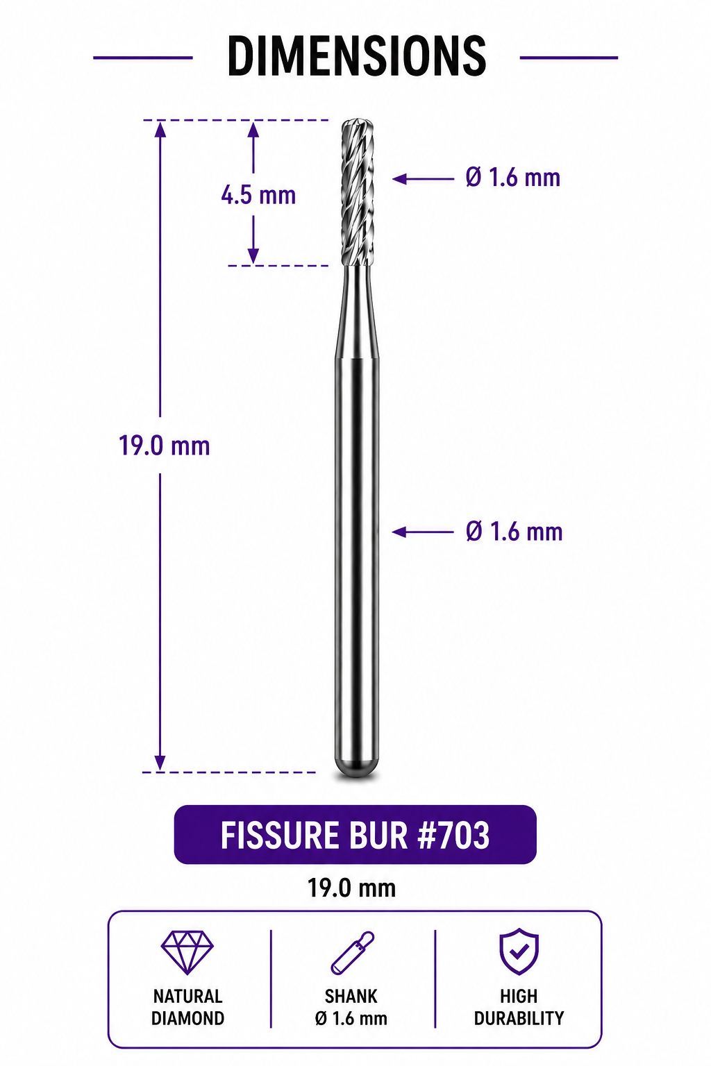 Tungsten carbide fissure burs #703
